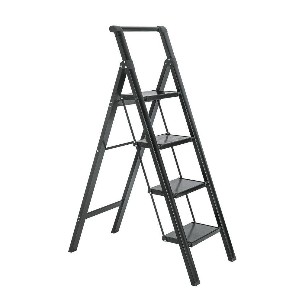 Tatayosi 4-Step Steel Folding Step Stool Ladder 330 lbs. Load Capacity ...