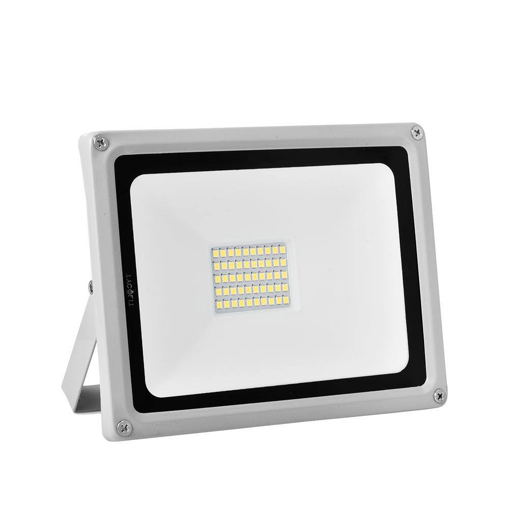 CIPACHO 50-Watt 120-Degree Gray Integrated LED Outdoor Thin Flood Light ...