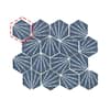 sunwings Art Deco Navy Blue Hexagon 6 in. x 6 in. Recycled Glass Matte ...