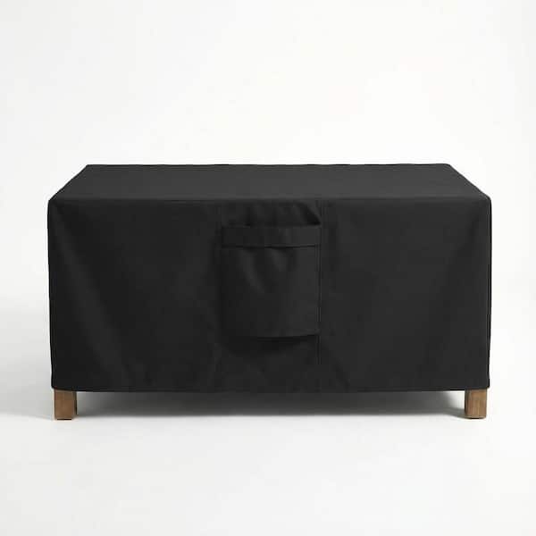 KHOMO GEAR 28 in. x 16 in. x 28 in. Black Square Patio Coffee Table ...