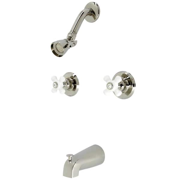 Kingston Brass Victorian Double Handle 1 Spray Tub And Shower Faucet 2