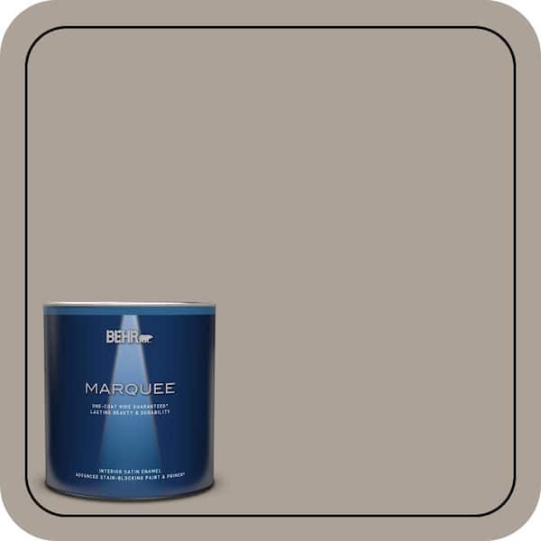 BEHR MARQUEE 1 qt. #ECC-18-1 Quail Ridge Satin Enamel Interior Paint ...