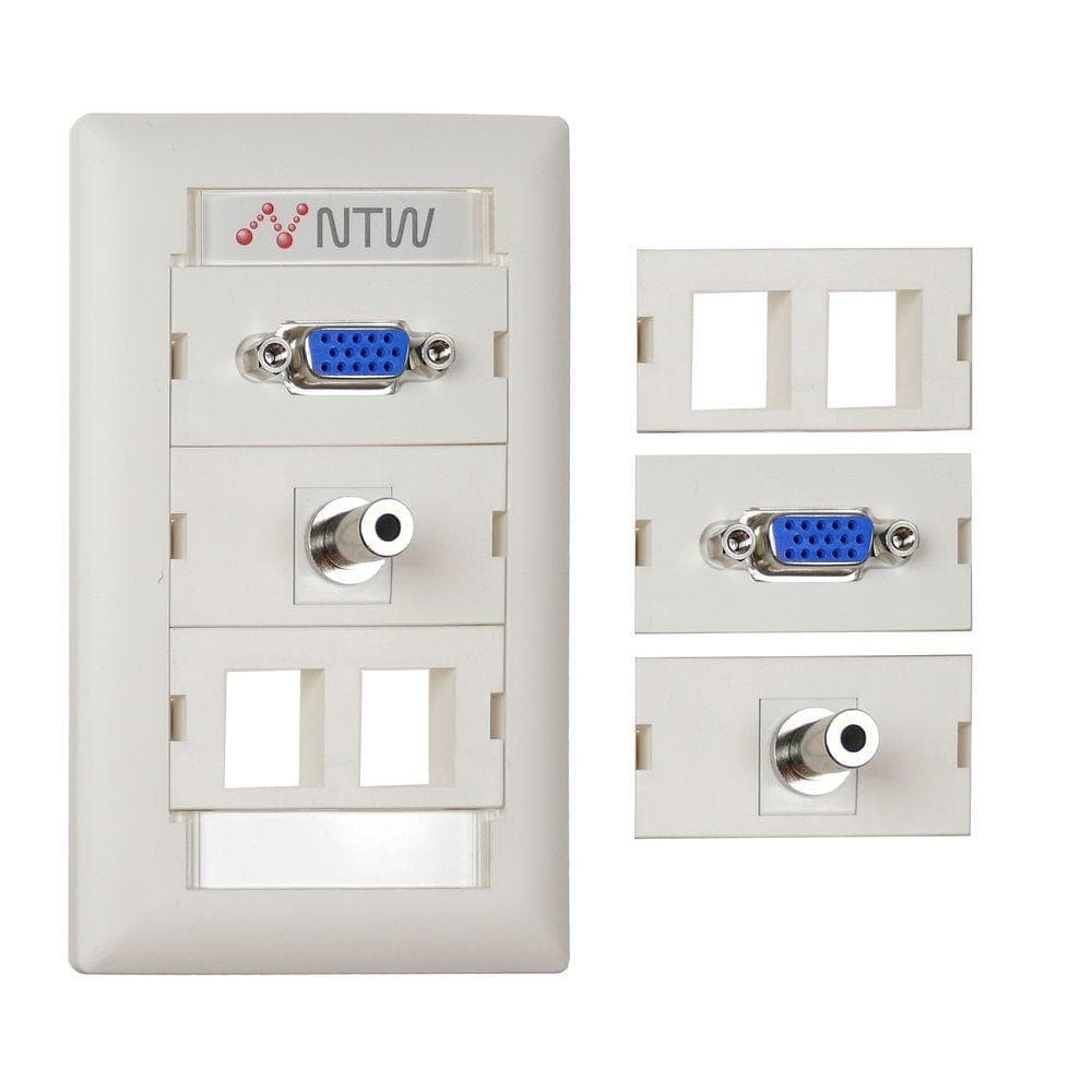 NTW White 1-Gang Audio/Video Wall Plate (1-Pack) NUNC-V35B2 - The Home ...