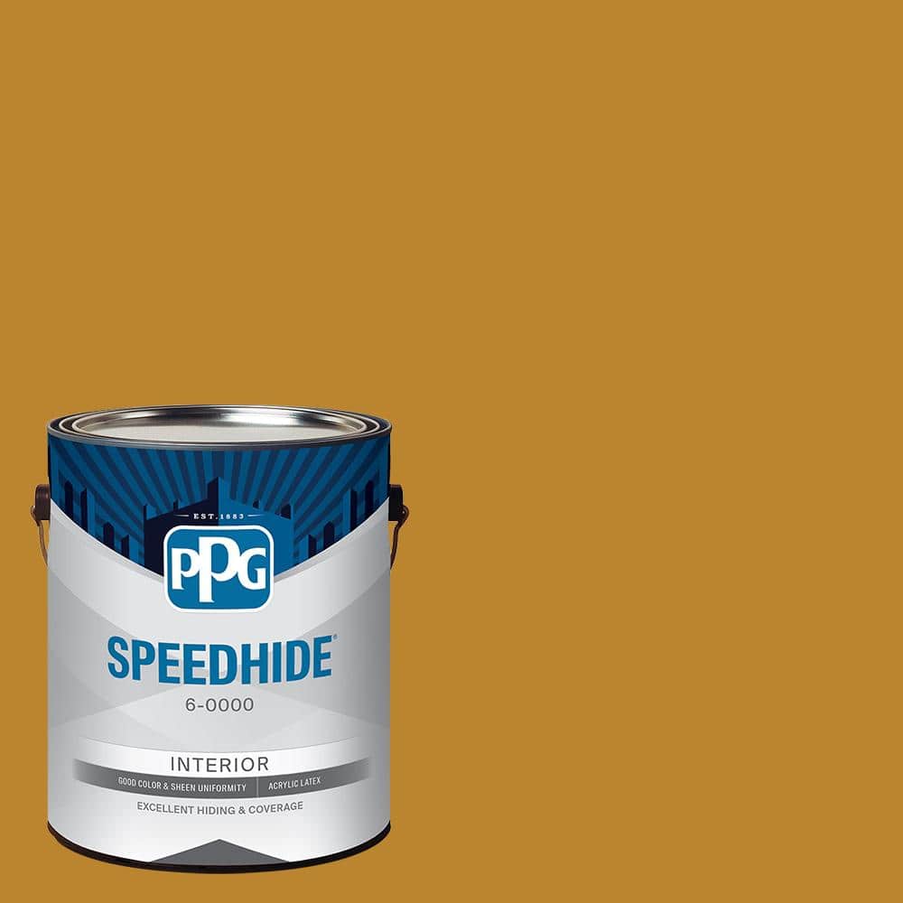 SPEEDHIDE 1 gal. PPG1208-7 Gothic Gold Satin Interior Paint PPG1208-7SH ...