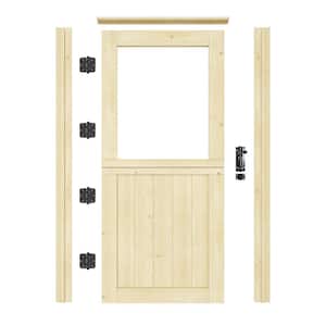 ARK DESIGN 32 in. x 80 in. Solid Pine Universal 9-Lite Clear Glass ...