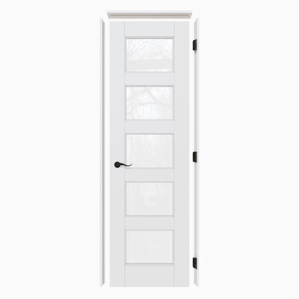 Ark Design 24 In X 80 In 5 Lite Clear Glass Left White Solid Core Wood Single Interior Door