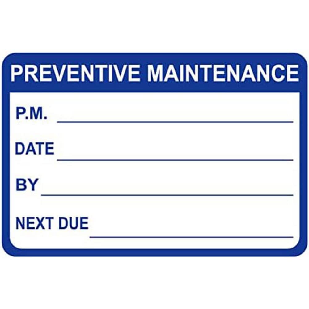 2 x 3 in. 200-Piece Blue Waterproof Preventative Maintenance Stickers ...