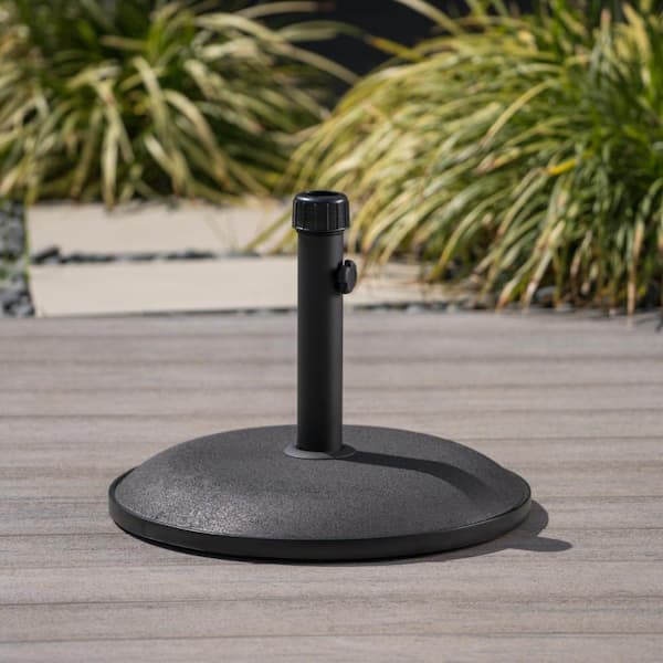 ToolCat 18 in. Round Black Concrete Patio Market Umbrella Base Stand ...