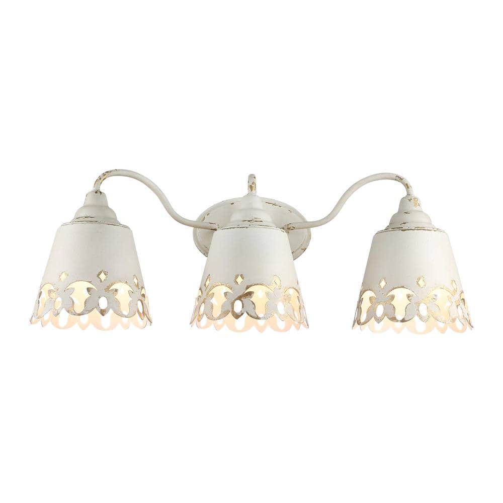 Golden Lighting Eloise 8.875 in. 3 Light Beige Vanity Light with ...