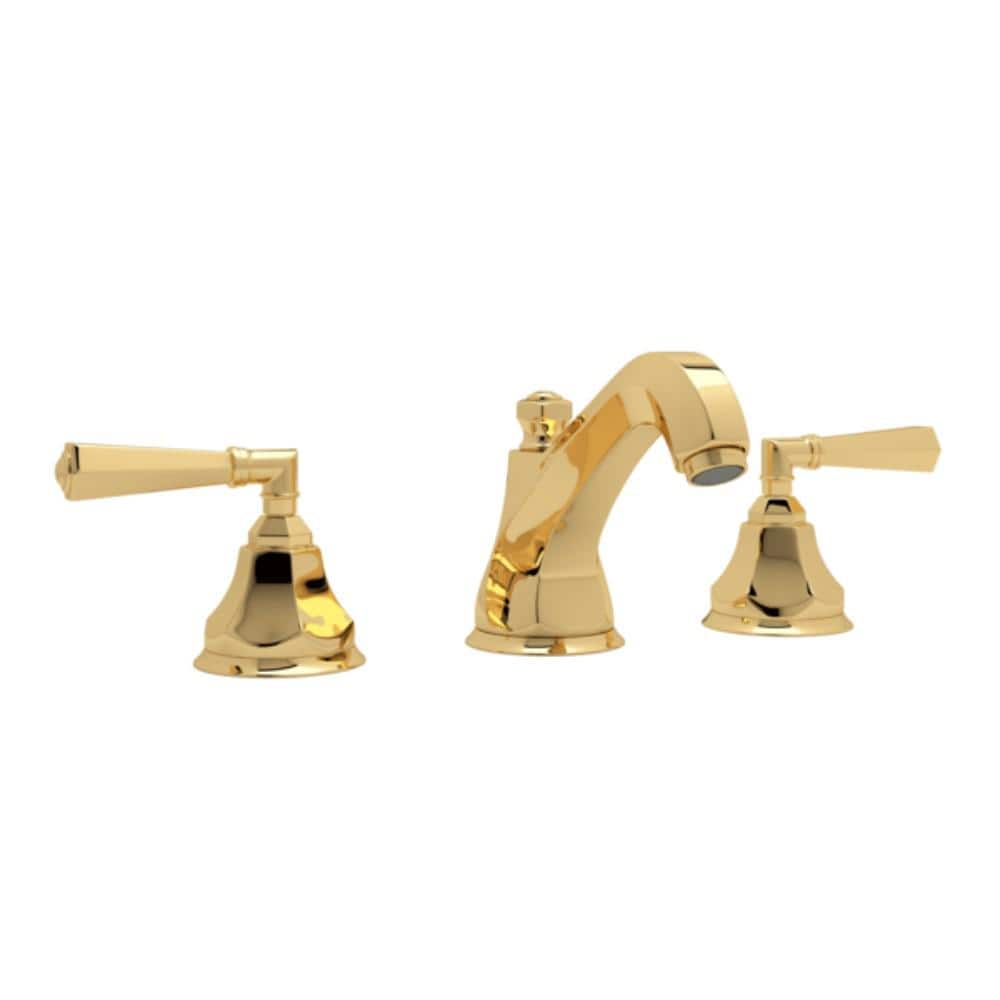 ROHL Palladian 8 in. Widespread 2-Handle Bathroom Faucet in Italian ...