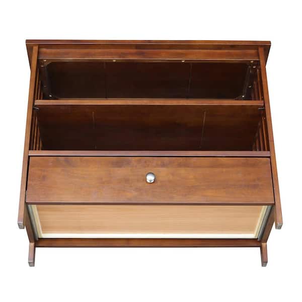 International Concepts Mission 36 in. Espresso Wood Corner TV Stand with 1 Drawer Fits TVs Up to 36 in. with Cable Management TV581 27 The Home Depot