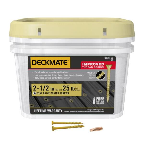 Deckmate 9 X 2 1 2 In Star Flat Head Wood Deck Screws 25 Lbs 1823