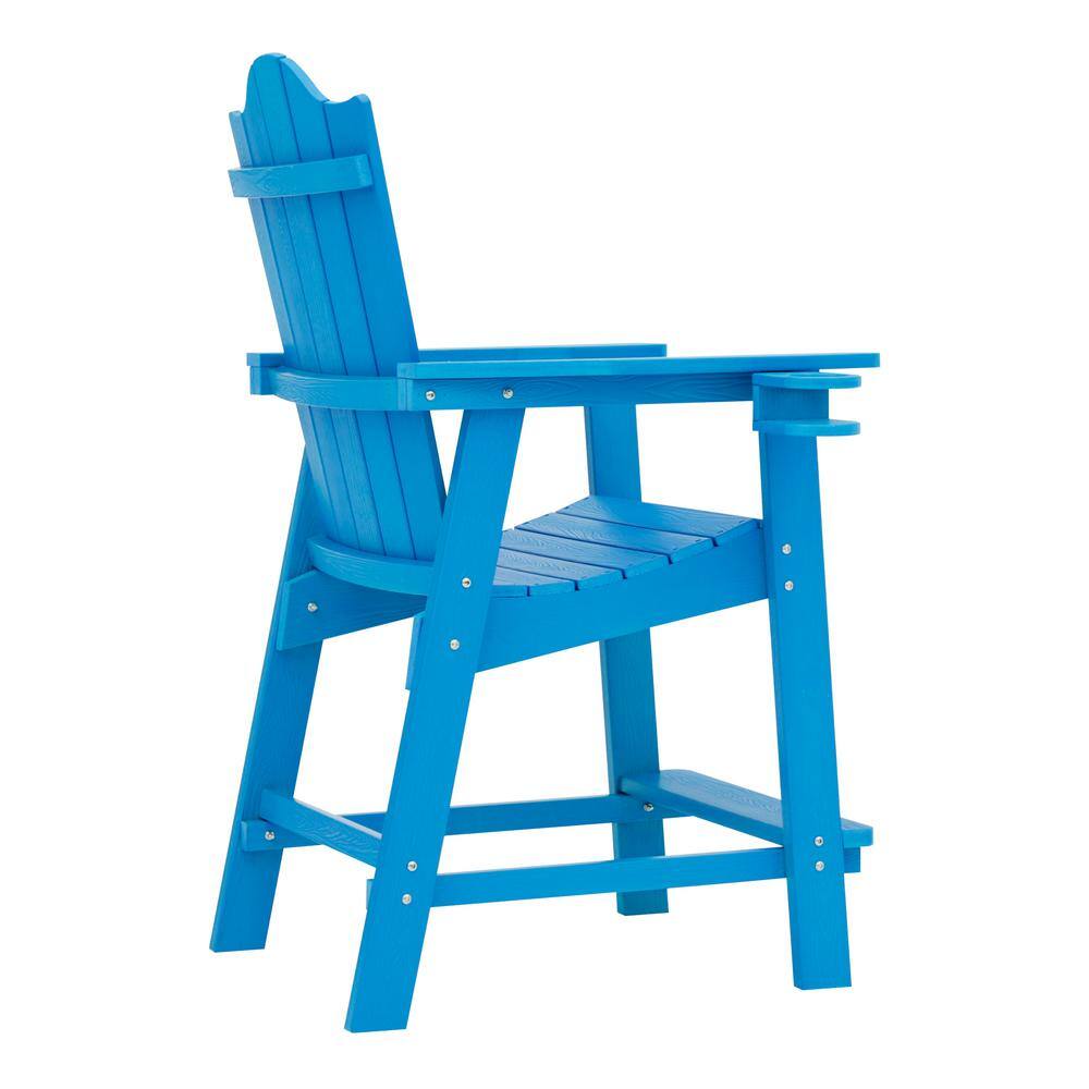 Lue Bona Blue Hdps Plastic Outdoor Barstools 25 6 In H Tall Balcony