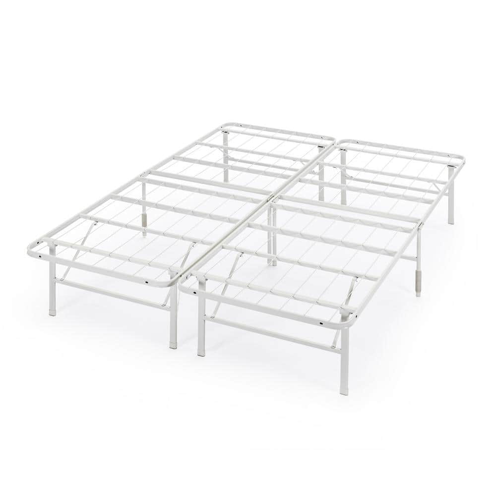 Zinus SmartBase Tool-Free Assembly White Full Metal Bed Frame without ...