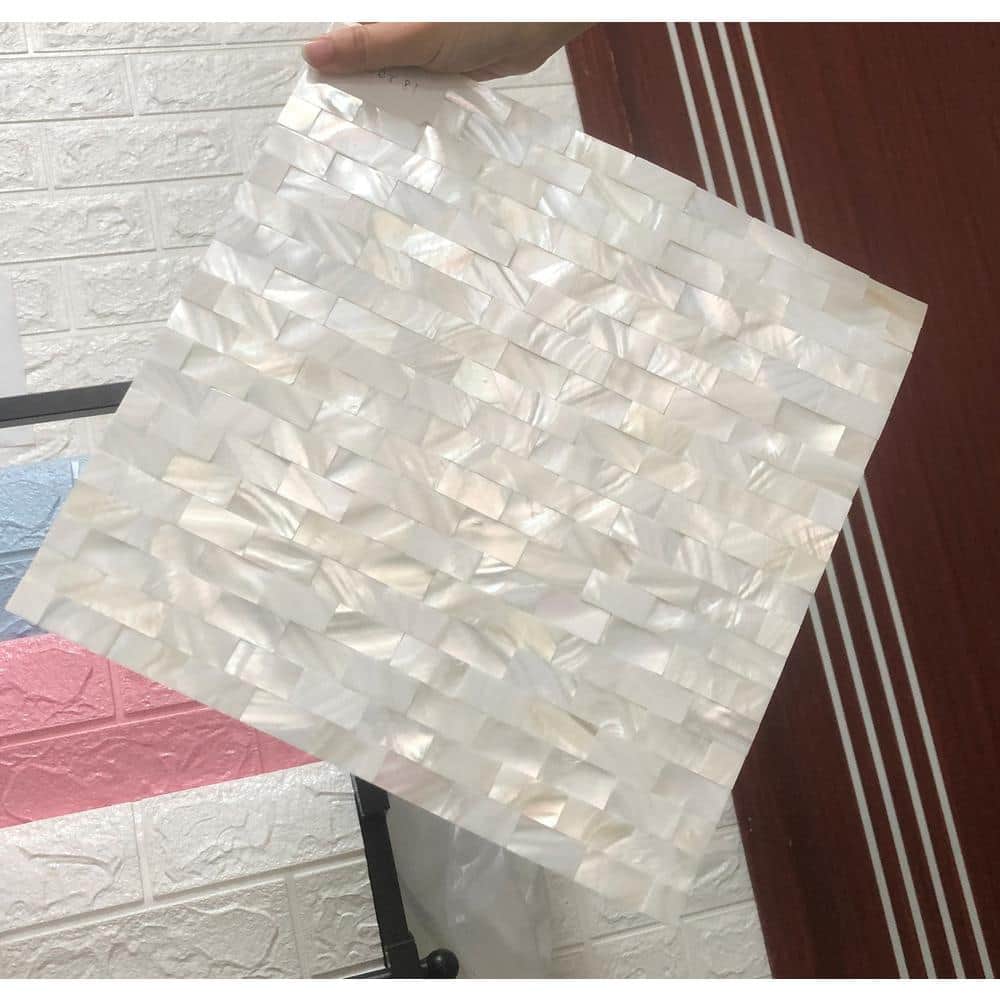 Buy Natural Sea Shell/Peal White Seamless 12 in. x 12 in. Rectangle ...