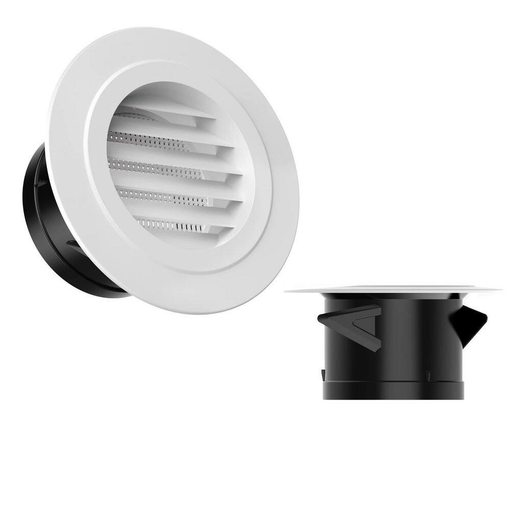 4 in. Round Vent Cover with Fly Screen for Bathroom Exhaust Vent Office ...