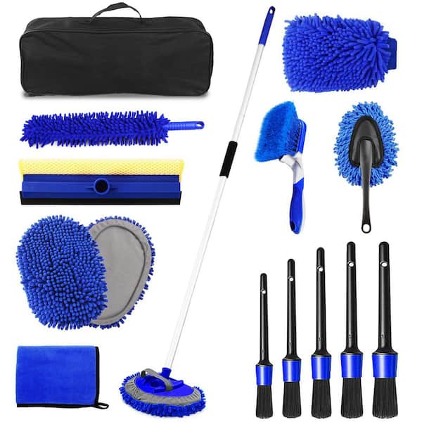 Phewnyzo 62 in. Car Wash Kit with Long Handle, Chenille Brush Head ...