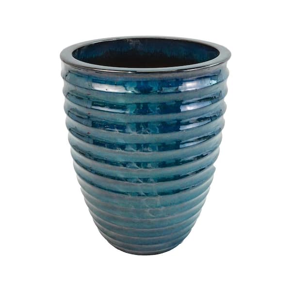 Modern Planter Ceramic Flowerpot for Patio, Garden, Windowsill in Army ...