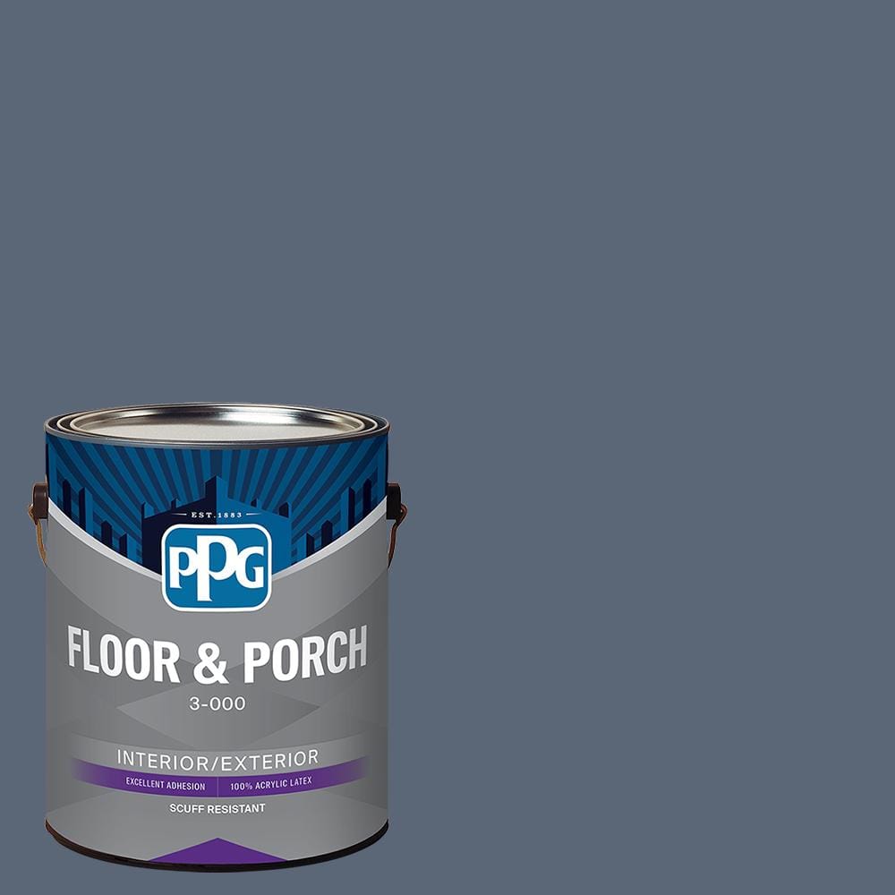 PPG 1 gal. PPG1042-6 Blue Zephyr Satin Interior/Exterior Floor and ...