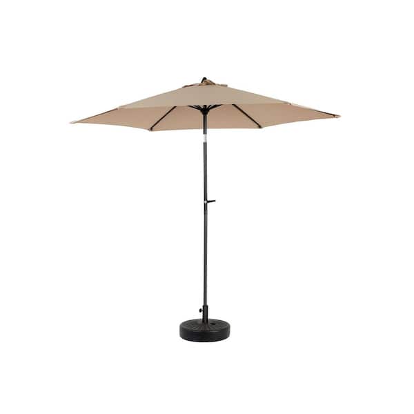 Top-Notch 9 ft. Steel Push Button Tilt and Crank Market Patio Umbrella ...