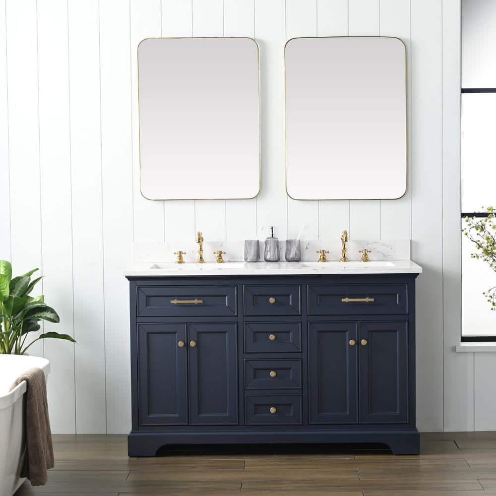 SUDIO Thompson 54 in. W x 22 in. D Bath Vanity in Indigo Blue with ...