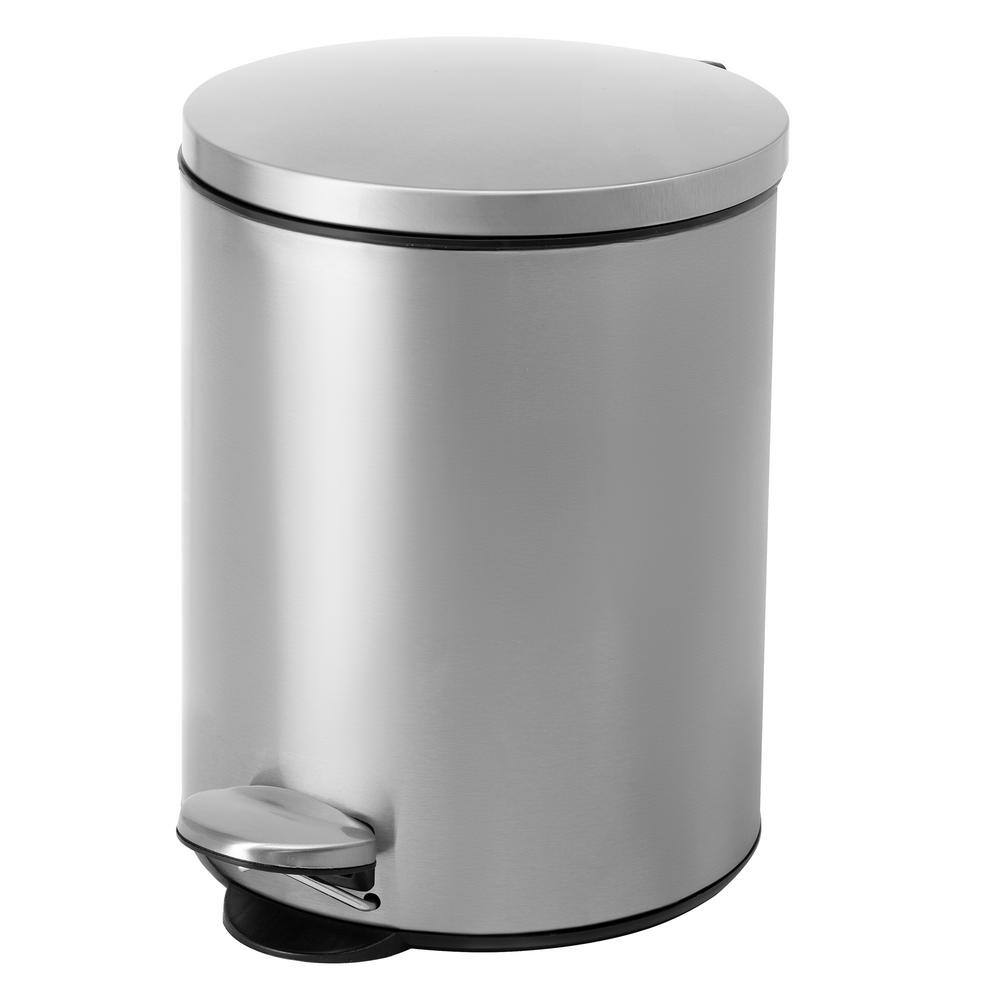 Moorefield Round 5 L/1.3 Gal. Pedal Trash Bin with Soft Close Lid in ...