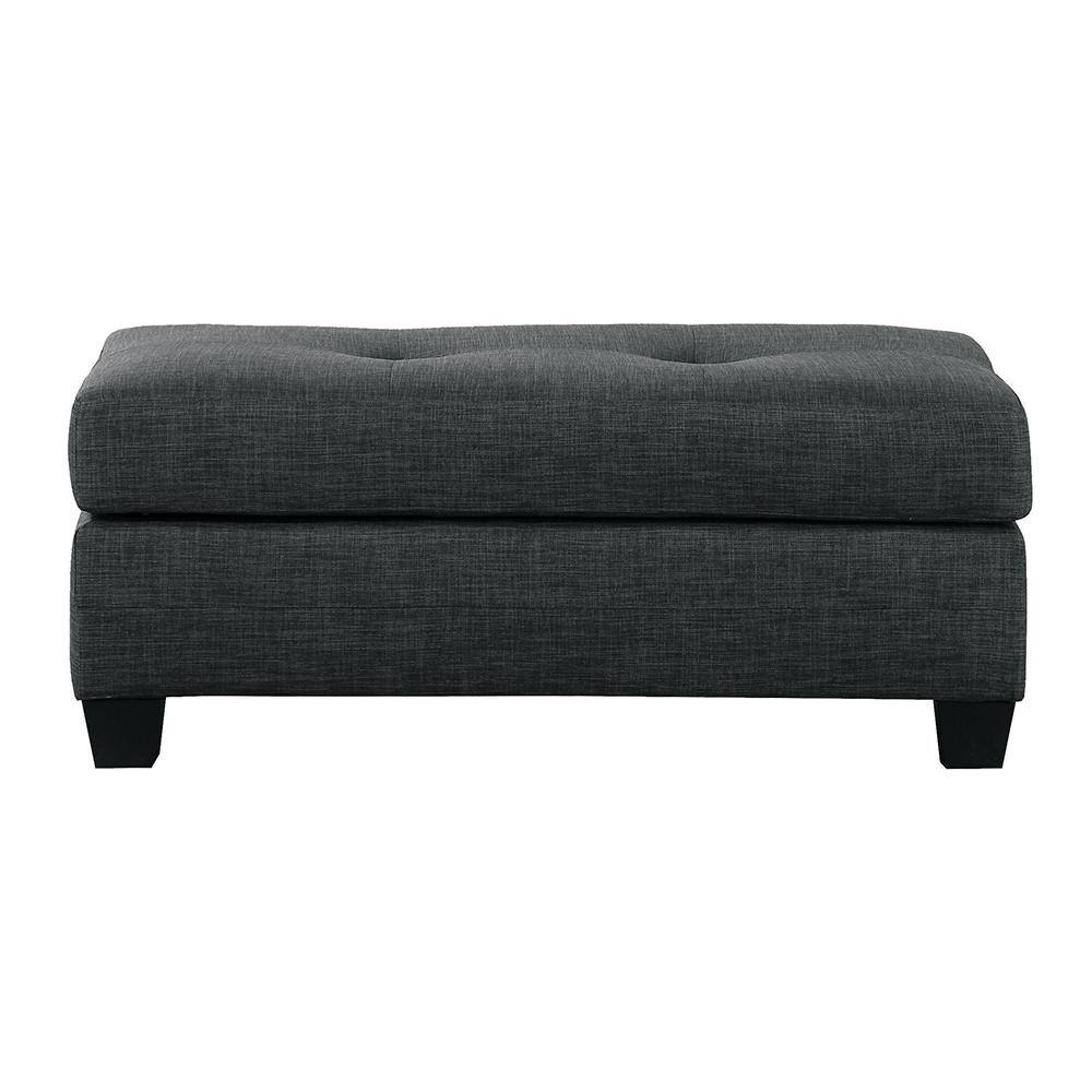 Lazzara Charley Dark Gray Textured Fabric Rectangle Ottoman 9789DG-4 ...