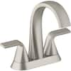 KOHLER Cursiva 4 in. Centerset Double Handle Bathroom Faucet in Vibrant Brushed Nickel K-R30578 ...
