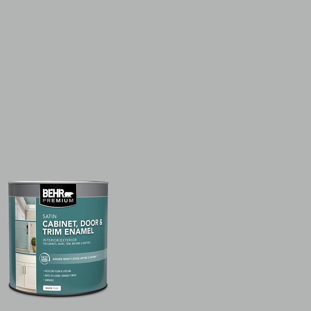 BEHR PREMIUM 1 qt. #PPU26-08 Silverstone Satin Enamel Interior/Exterior ...