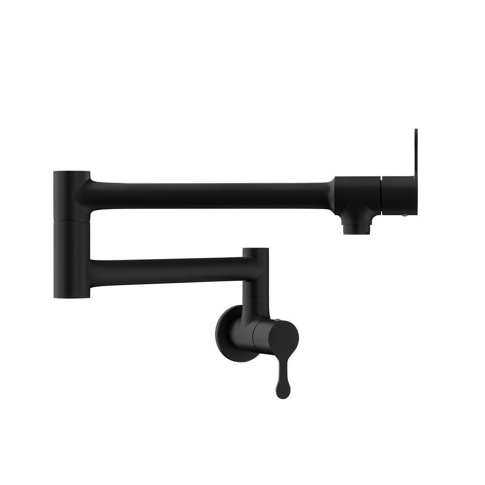 Aosspy Modern 20 in. Wall Mounted Pot Filler in Matte Black AS-0615 ...