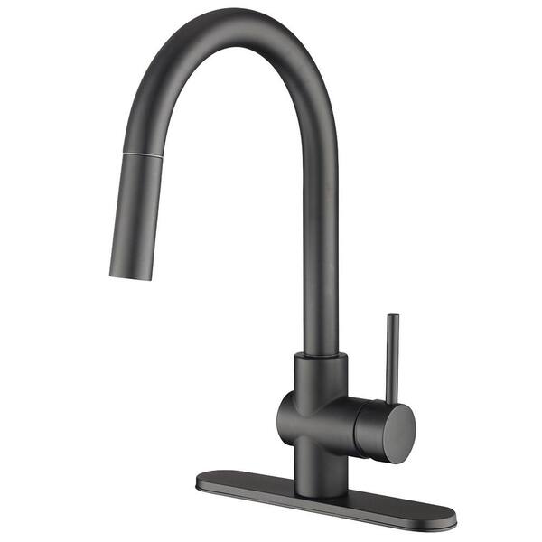 OCEAN COVE Minimalist Modern Single-Handle Pull-Down Sprayer Kitchen ...