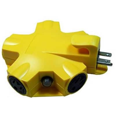 Yellow Jacket 100 ft. 12/3 SJTW Multi-Outlet (3) Outdoor Heavy-Duty 15 ...