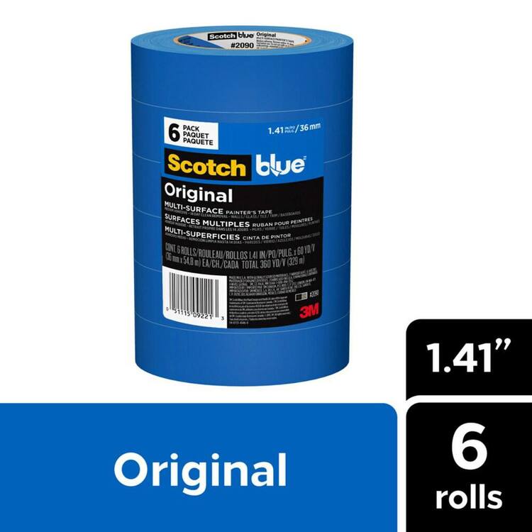 3M ScotchBlue 1.41 in. x 60 yds. Original Multi-Surface Painter's Tape ...
