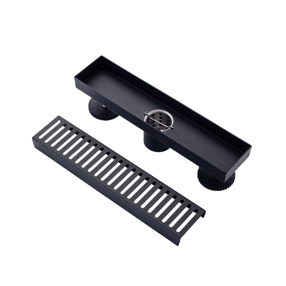 Tahanbath 2.75 in. W x 12 in. D Grid Shower Drain Stainless Steel ...