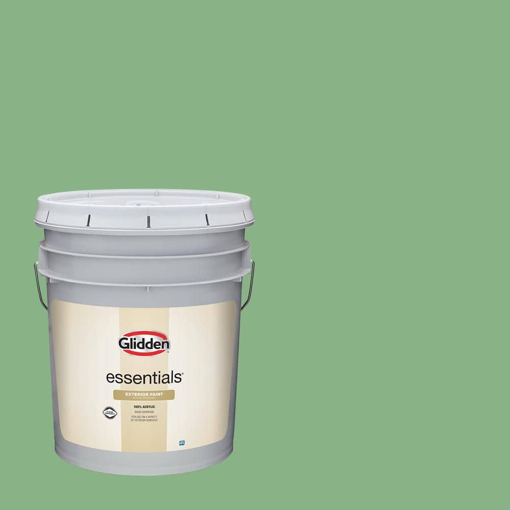 Glidden Essentials 5 gal. PPG1131-5 Chatty Cricket Satin Exterior Paint ...