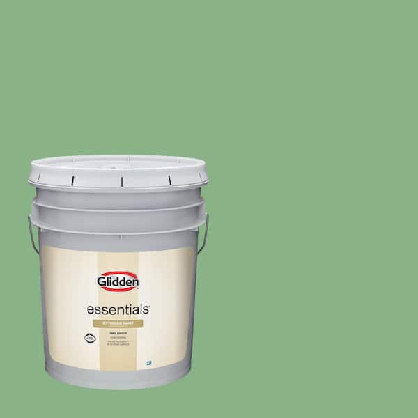Glidden Essentials 5 gal. PPG1131-5 Chatty Cricket Satin Exterior Paint ...
