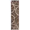 World Rug Gallery Modern Abstract Circles Brown 2 ft. x 7 ft. 2 in ...
