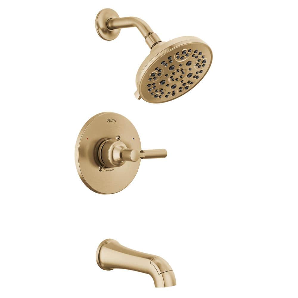 Delta Lorna Gold Single Handle 5-Spray Tub and Shower Faucet 1.75 GPM ...