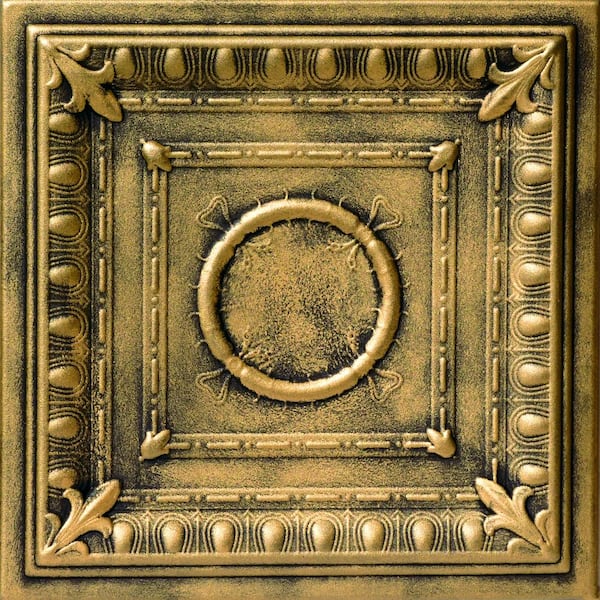 A La Maison Ceilings Romanesque Wreath Antique Brass 1.6 ft. x 1.6 ft ...