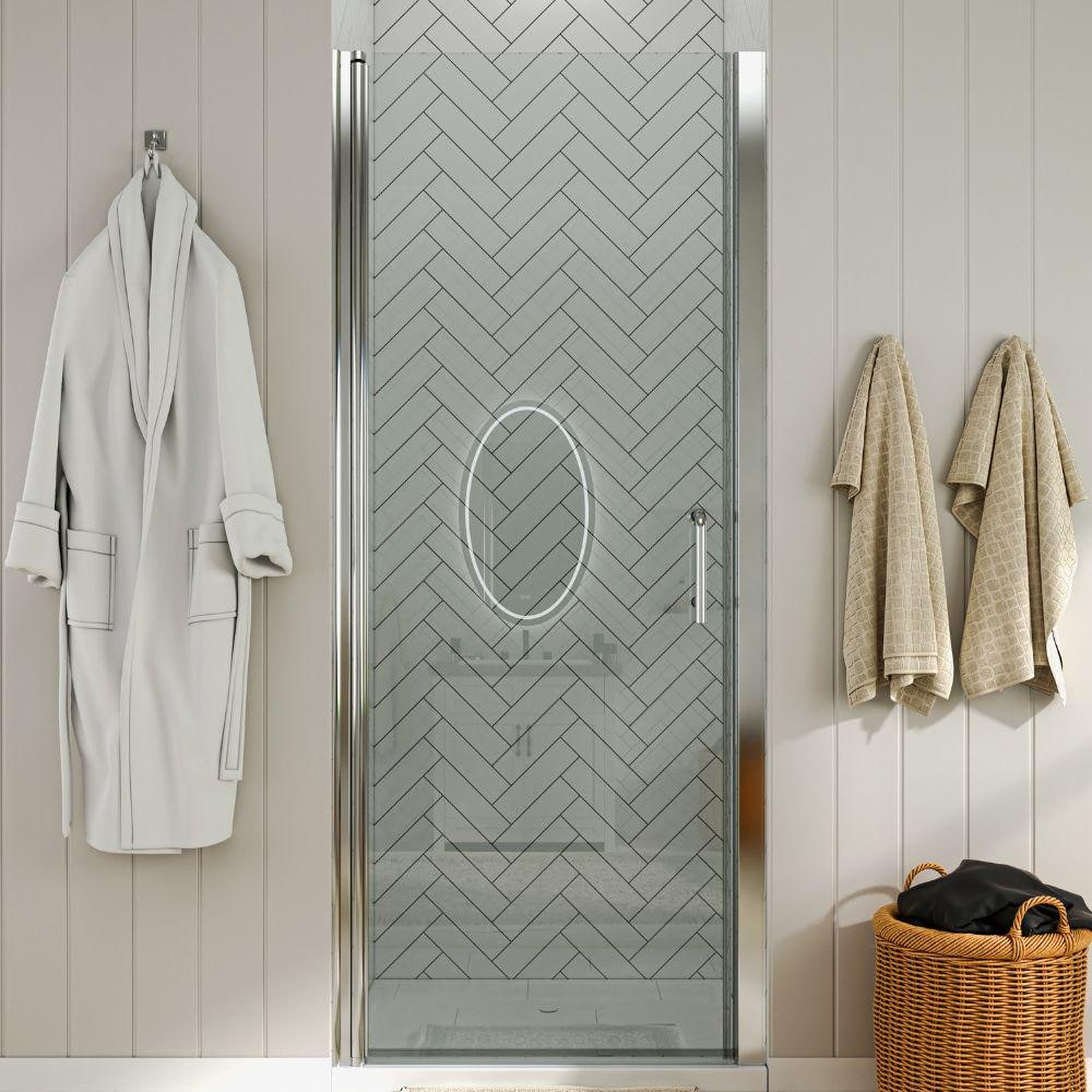 waterpar 36 to 37-1/4 in. W x 72 in. H Pivot Swing Frameless Shower ...