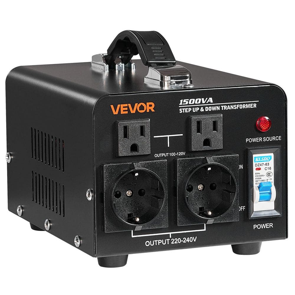 VEVOR Voltage Converter Transformer, 1500VA, Heavy Duty Step Up/Down ...