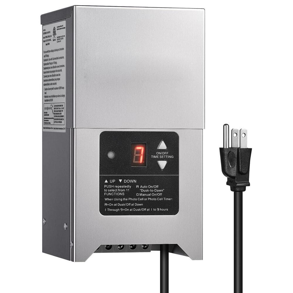Vrbgify 300W Low Voltage Landscape Transformer Outdoor Light Timer ...