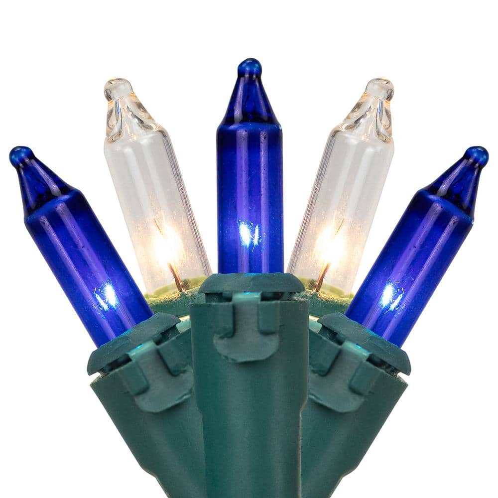 Northlight Set of 100 Blue and Clear Mini Christmas Lights 2.5 in ...