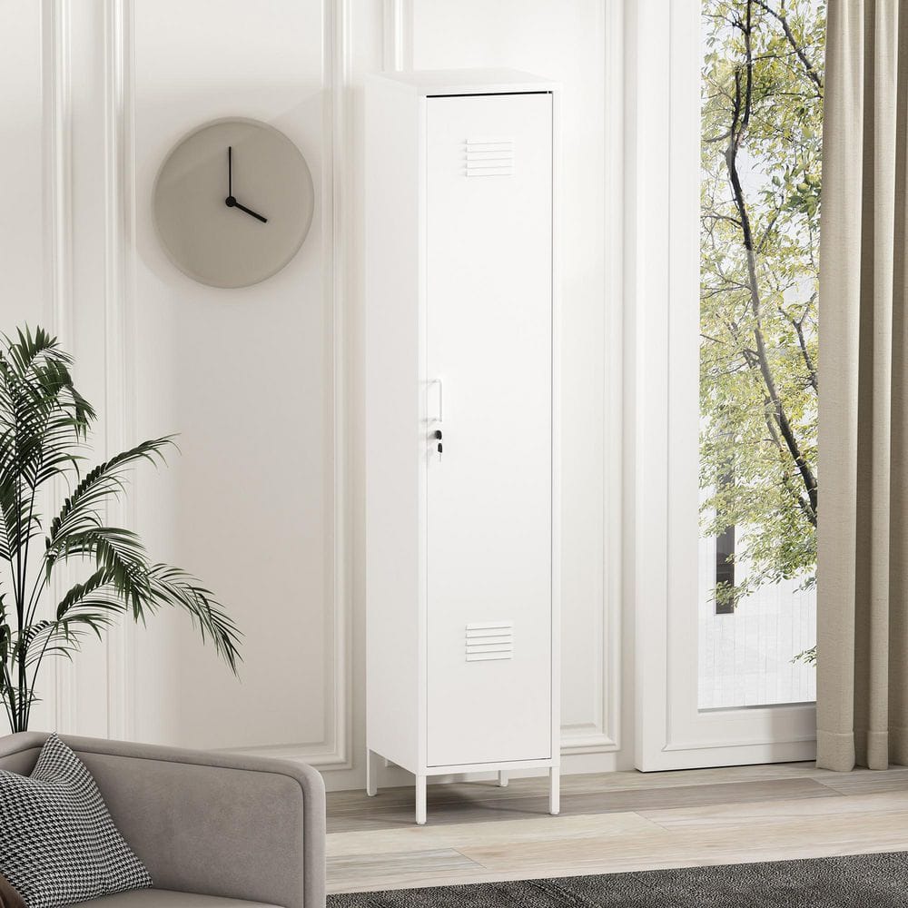 Manhattan Comfort Naomi 5-Adjustable Shelf Steel Single Locker Storage ...