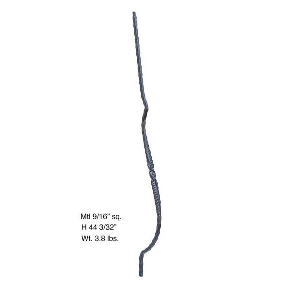 arteferro 44 in. x 9/16 in. Stamped Belly Classic Black Powder Coated ...