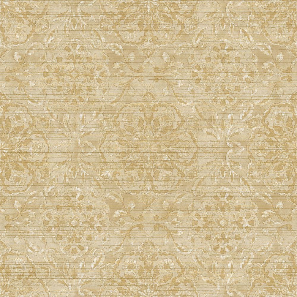 Elegance Collection Beige Floral Stripe Shimmer Finish Non-Pasted Non ...