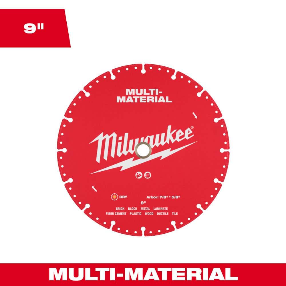 Milwaukee 9 in. Multi-Material Diamond Blade 49-93-9609 - The Home Depot