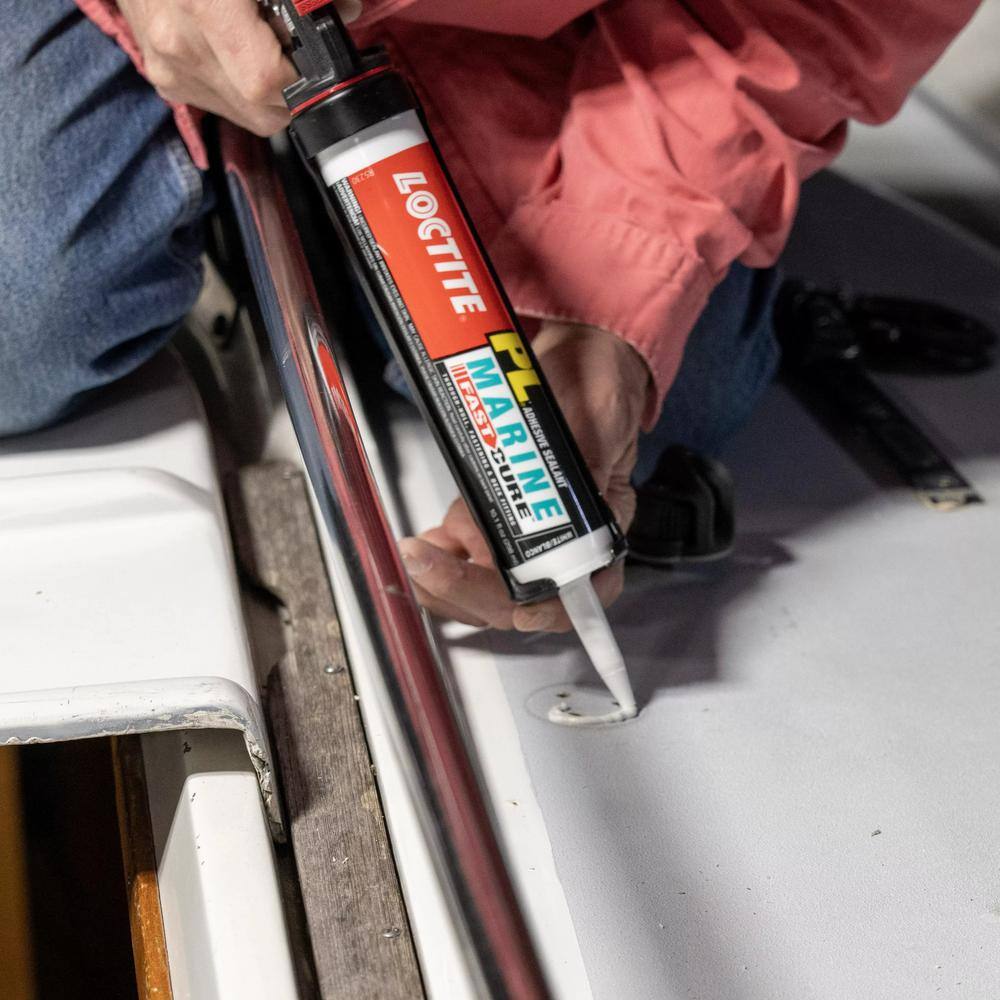 PL Marine Fast Cure 10 oz. Polyether Adhesive Sealant White Cartridge ...