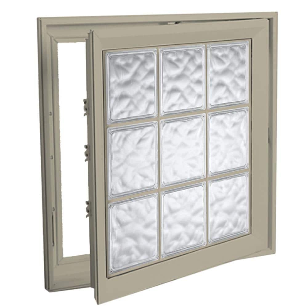 Hy-Lite 21 in. x 21 in. Right-Hand Acrylic Block Casement Vinyl Window ...