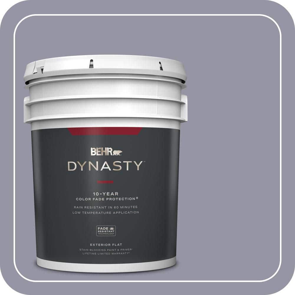 BEHR DYNASTY 5 gal. #640F-5 Ash Violet Flat Exterior Stain-Blocking ...